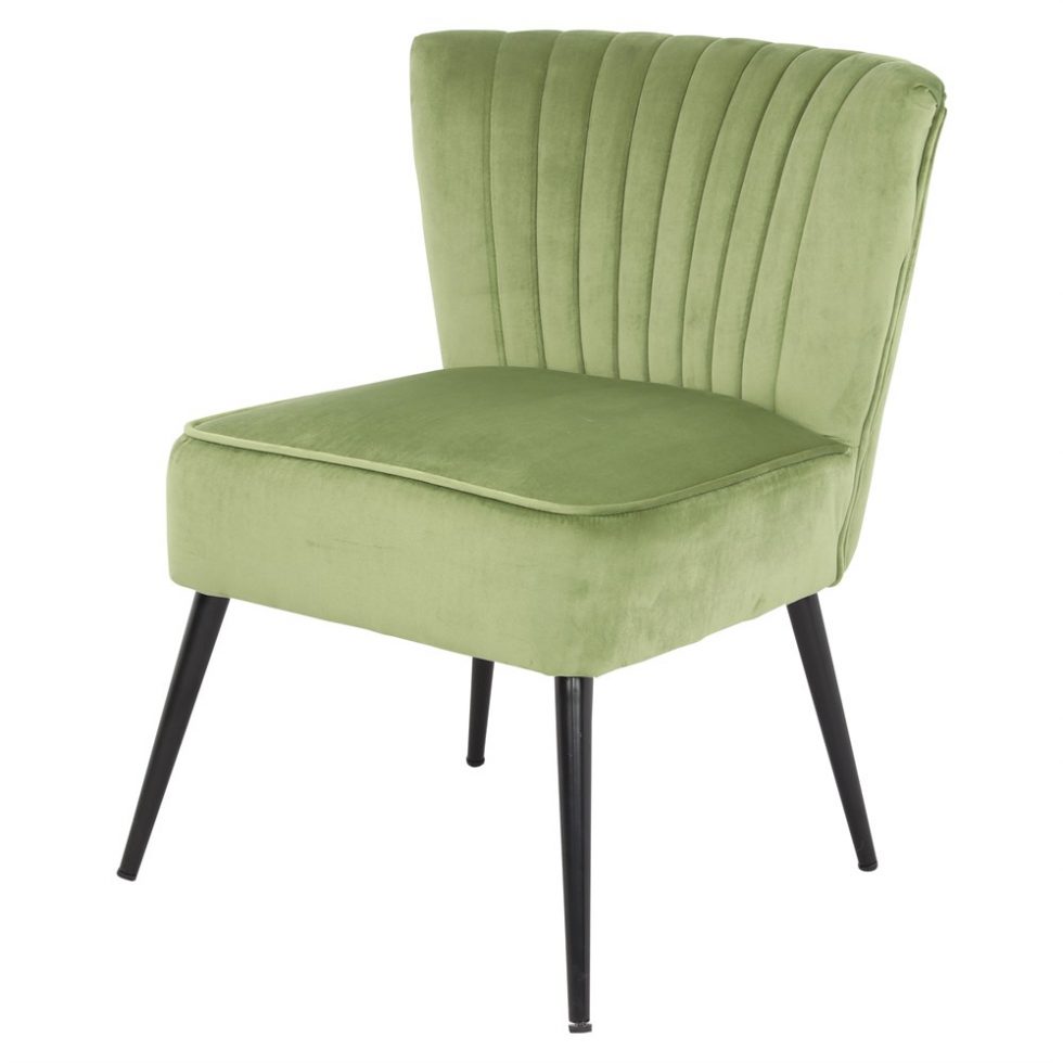Sillón Terciopelo Verde con Patas Negras TURÍN - Desvan Vintage