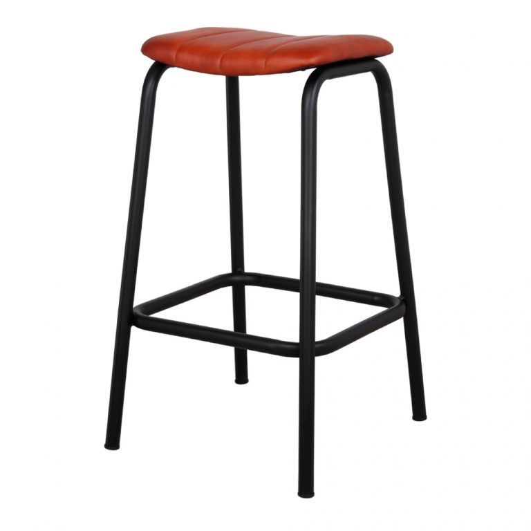 Taburete Estilo Industrial Piel VALENCIA - Desvan Vintage